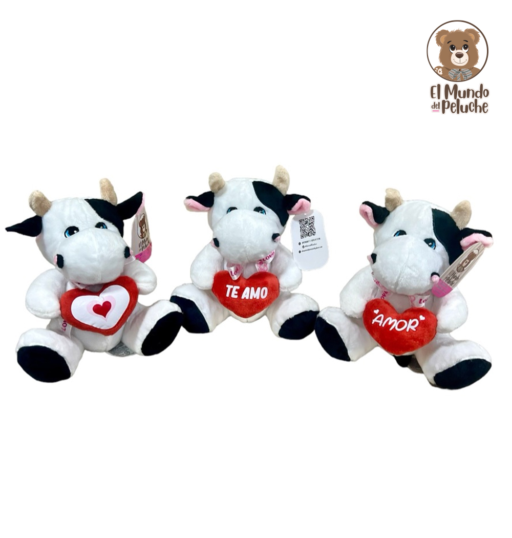 Peluche 20 cm – Vaca con Corazón